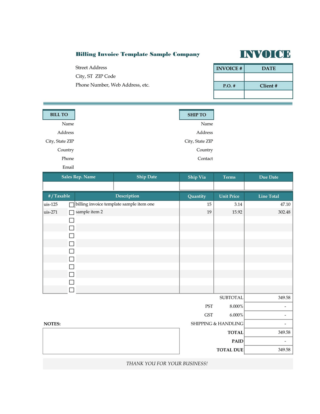 Free Billing Statement Templates (Excel, Word, PDF)