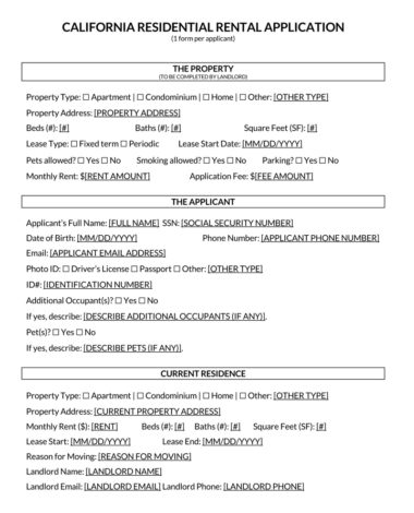 Free California Rental Application Forms [Laws & Obligations]