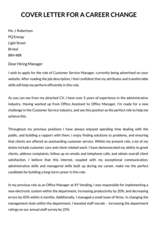 28 Perfect Career Change Cover Letter Samples