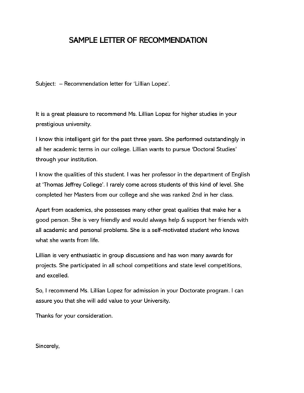 20 Best College Recommendation Letter Samples [Guide & Tips]