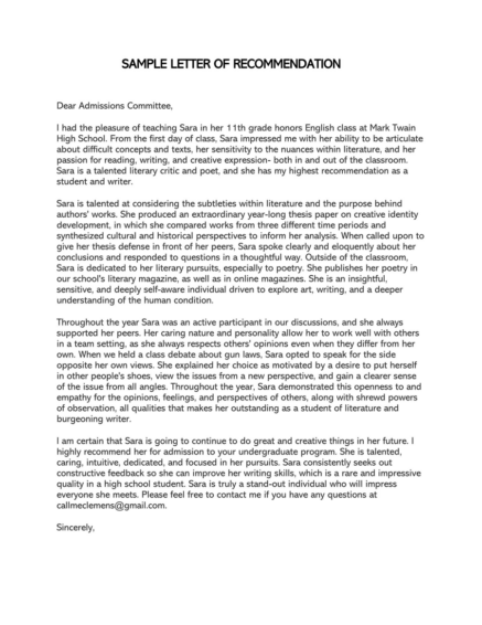 20 Best College Recommendation Letter Samples [Guide & Tips]