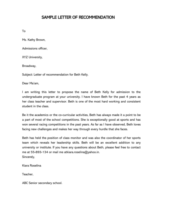 20 Best College Recommendation Letter Samples [Guide & Tips]