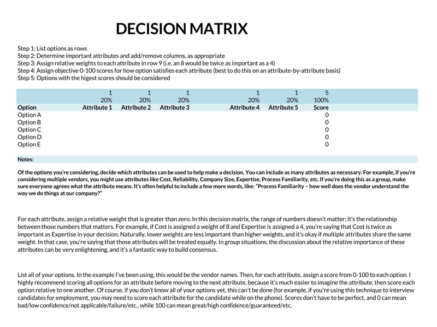 26 Professional Decision Matrix Templates (Word, Excel)
