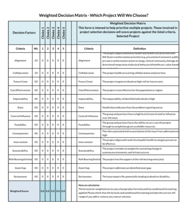 26 Professional Decision Matrix Templates (Word, Excel)