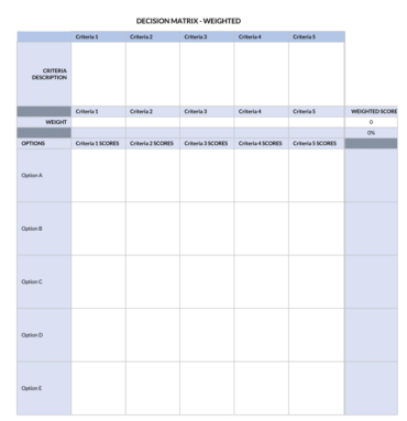 26 Professional Decision Matrix Templates (Word, Excel)