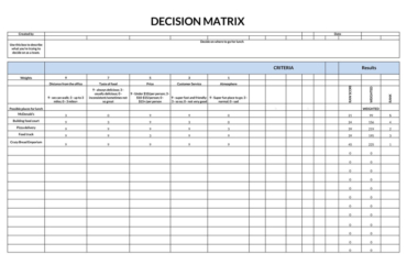 26 Professional Decision Matrix Templates (Word, Excel)