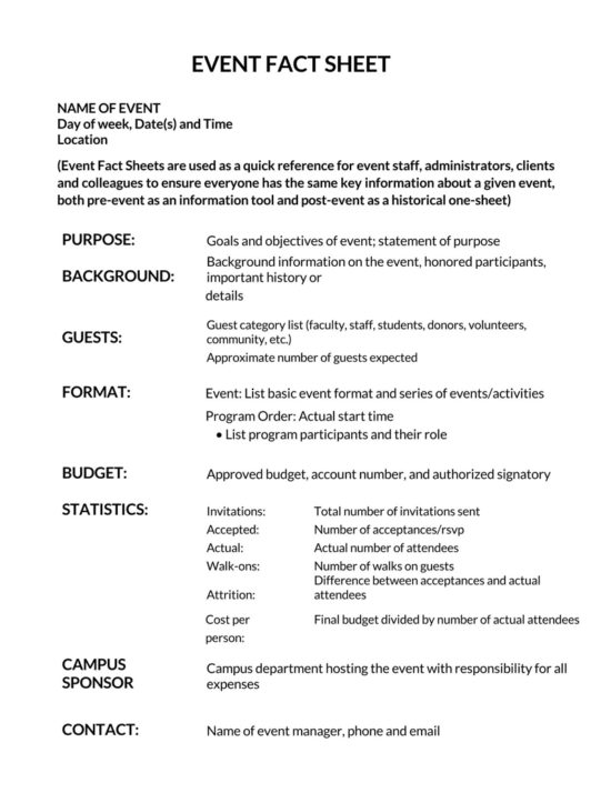 14 Exclusive Fact Sheet Templates, Examples, and Designs