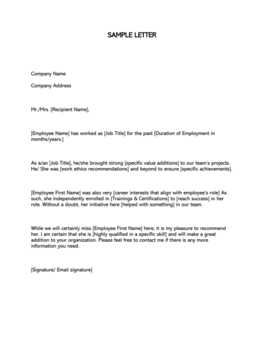 Recommendation Letter From Supervisor (14 Best Examples)