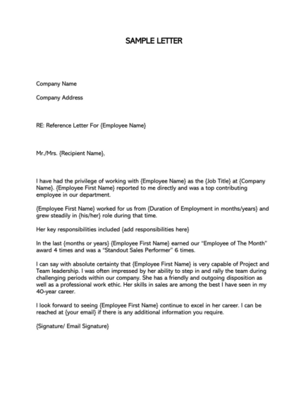 Recommendation Letter From Supervisor (14 Best Examples)