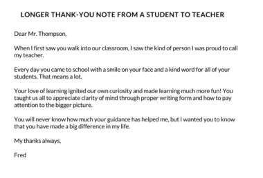 How to Word a Thank You Letter for Teacher | Best Examples