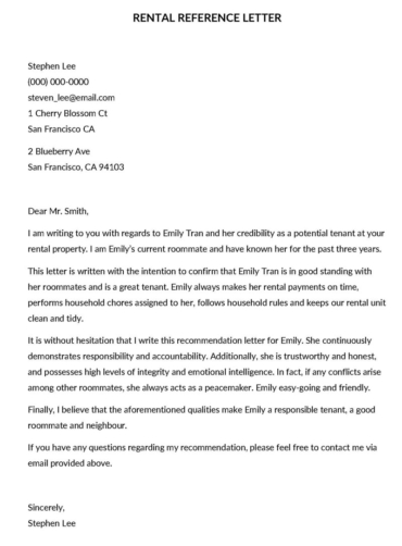 Rental Reference Letters (Landlord, Tenant) - Free Templates