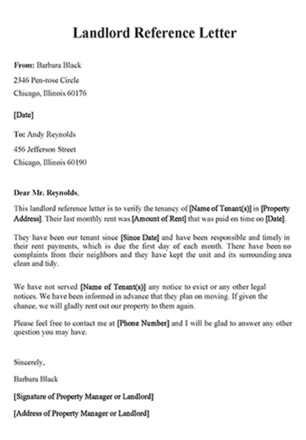Rental Reference Letters (Landlord, Tenant) - Free Templates