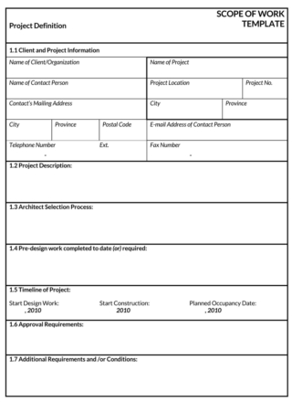 25 Simple Scope of Work Templates