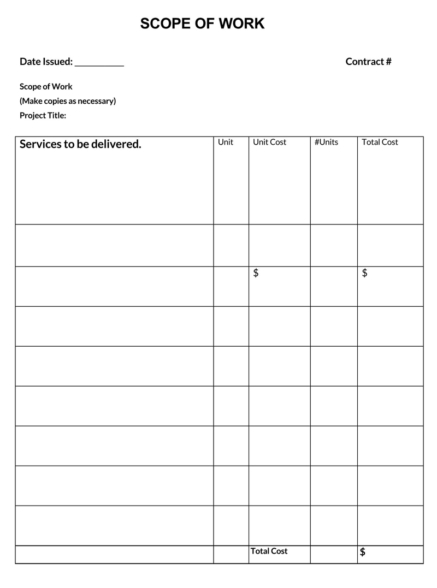 25 Simple Scope of Work Templates