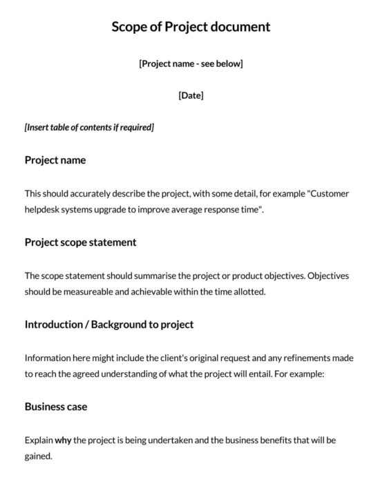 25 Simple Scope of Work Templates | How to Write (Examples)