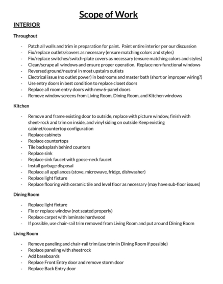 25 Simple Scope of Work Templates