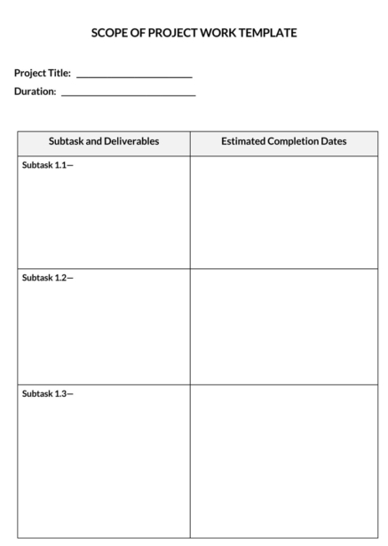 25 Simple Scope of Work Templates