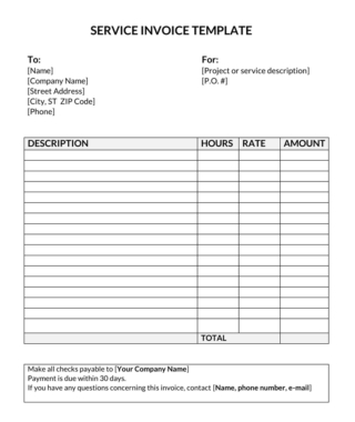 23 Free Service Invoice Templates - (Word, Excel)