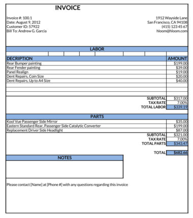 23 Free Service Invoice Templates - Editable - (Word, Excel)