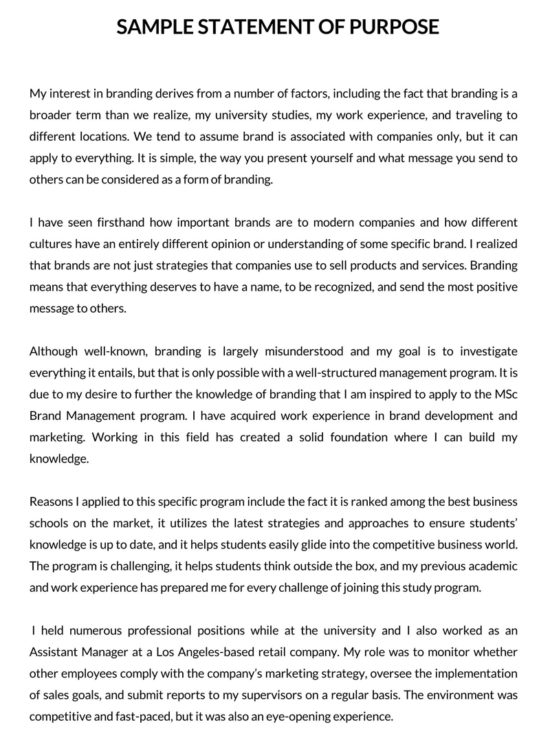 22 Statement of Purpose Examples for Graduate School