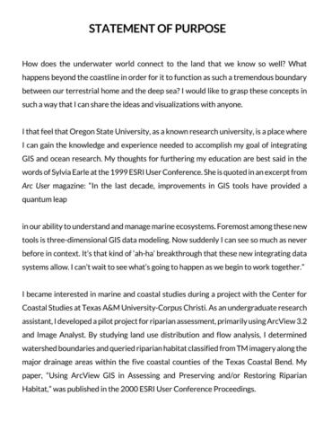 22 Statement of Purpose Examples for Graduate School