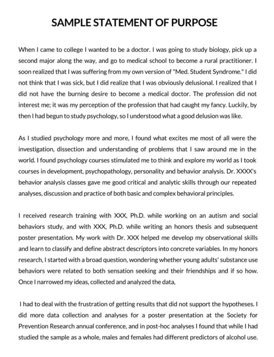 22 Statement of Purpose Examples for Graduate School