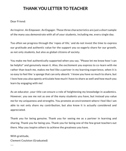 How to Word a Thank You Letter for Teacher (Best Examples)