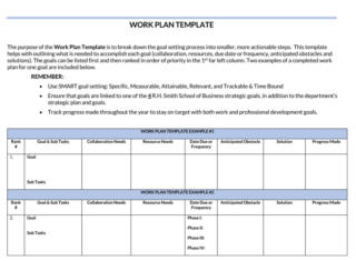 25 Effective Work Plan Templates | Excel - Word