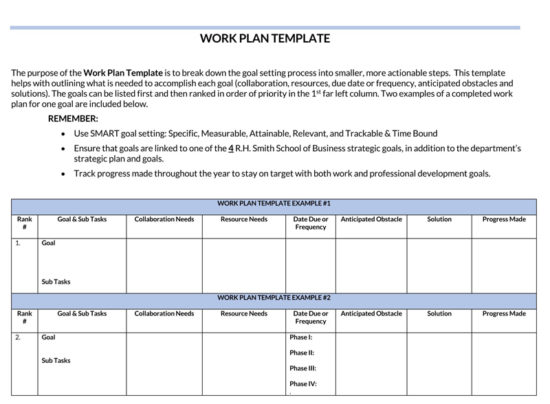 25 Effective Work Plan Templates | Excel - Word
