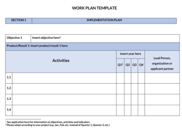 25 Effective Work Plan Templates | Excel - Word