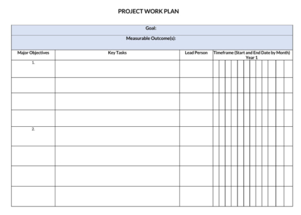25 Effective Work Plan Templates | Excel - Word