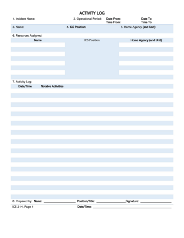 30 Free Daily Activity Log Templates (Excel, Word, PDF)