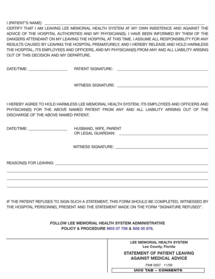 Free Against Medical Advice (AMA) Forms | Overview & Tips