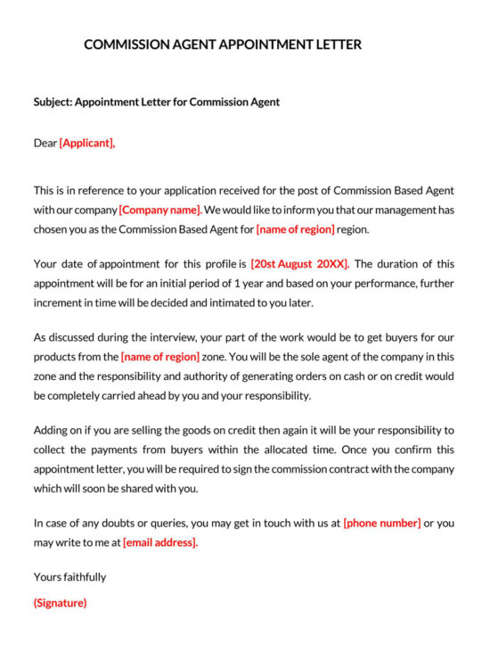 Sample Agent Appointment Letters (16 Examples & Templates)