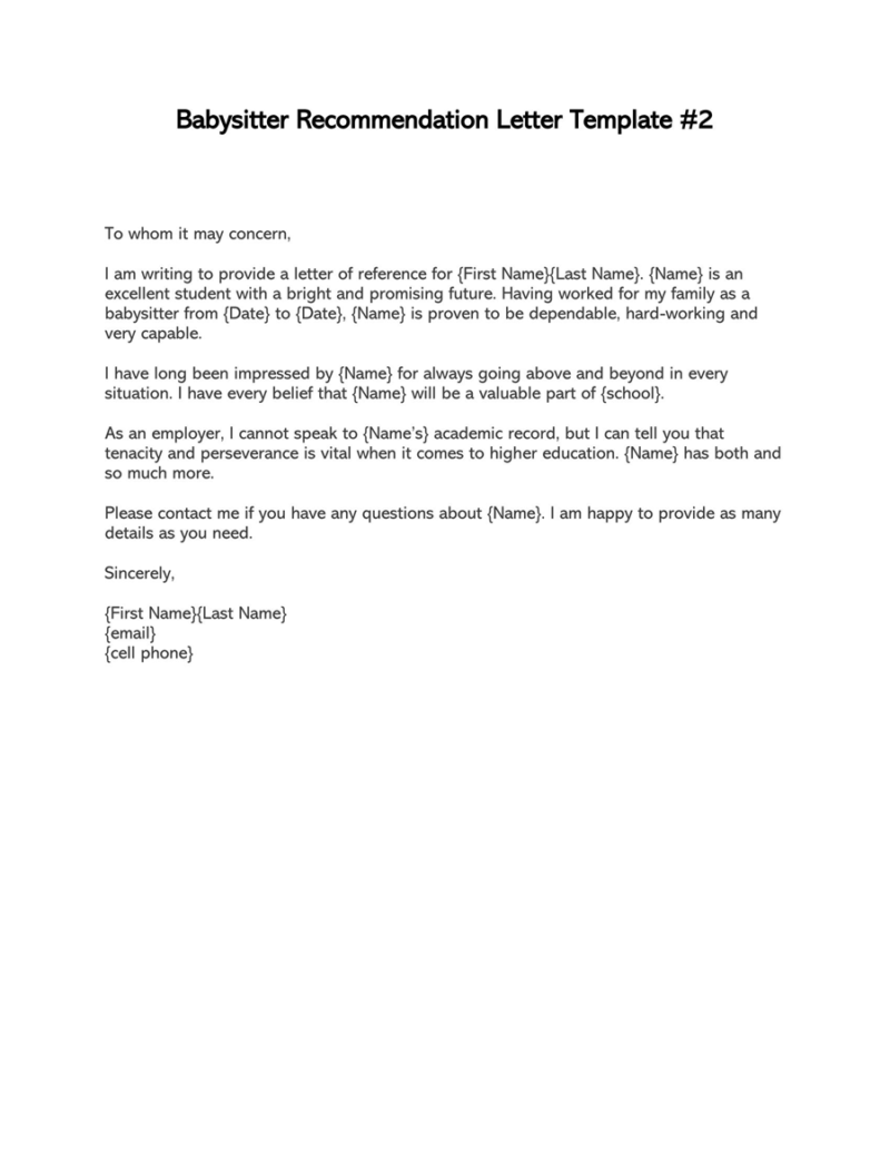 Writing a Babysitter Reference Letter (Examples & Templates)