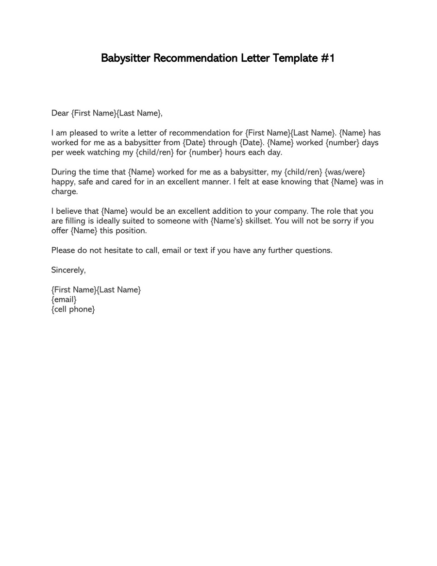 Writing a Babysitter Reference Letter (Templates)