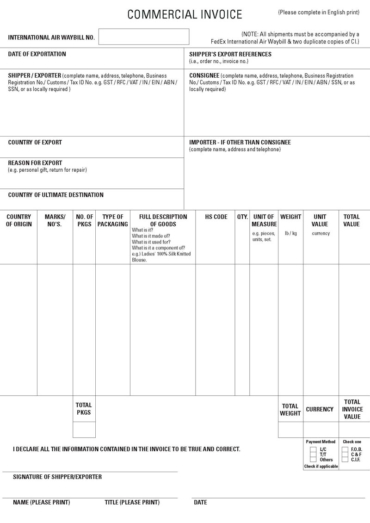 Free Commercial Invoice Templates (Excel, Word, PDF)