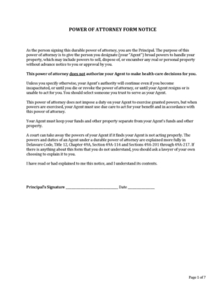 Free Delaware Power of Attorney (POA) Forms - PDF | Word