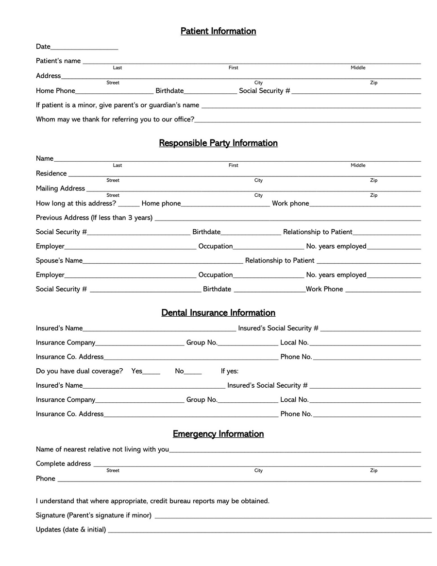 General Medical History Forms (100% Free) - [Word, PDF]