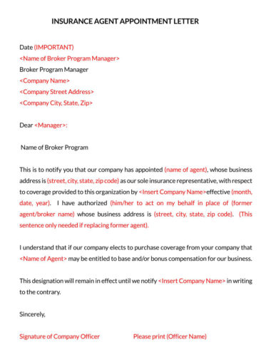 Sample Agent Appointment Letters (16 Examples & Templates)