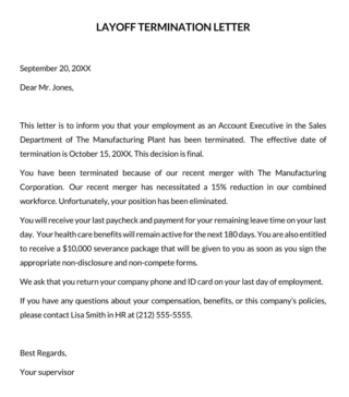 40 Free Employee Termination Letter / Notice Templates