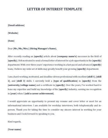 How to Write a Letter of Interest (38 Samples)
