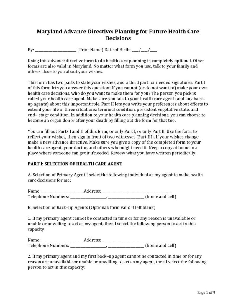 Free Maryland Power of Attorney Forms (10 Types) - PDF | Word
