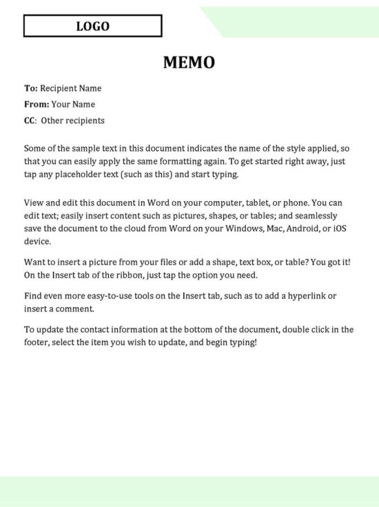 15 Free Memo Templates (Word | PDF) - Edit & Print