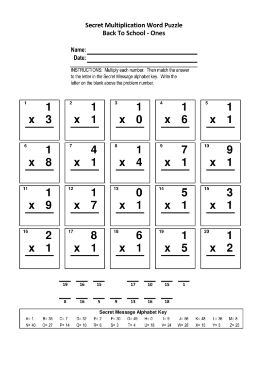 Free Printable Multiplication Worksheets (for Grade 3 to 5)