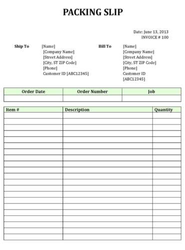 30 Free Packing Slip Templates - Editable - Word | Excel