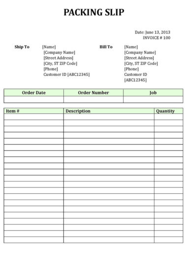 30 Free Packing Slip Templates - Editable - Word | Excel