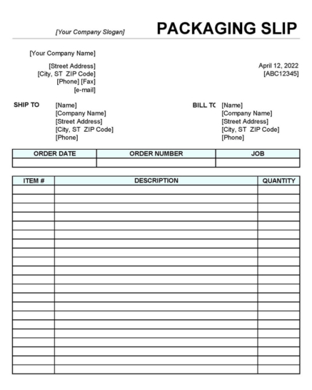 30 Free Packing Slip Templates - Editable - Word | Excel