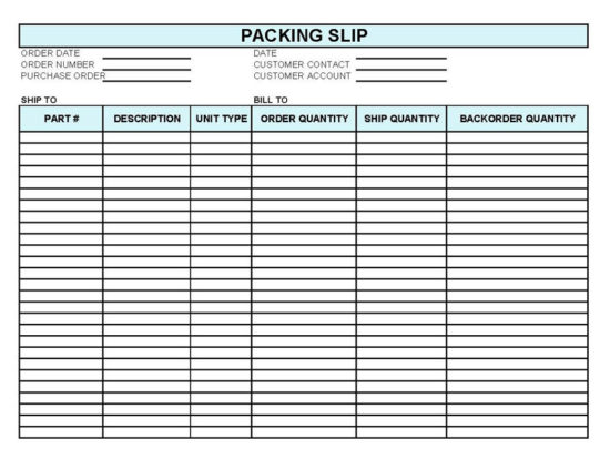 30 Free Packing Slip Templates - Editable - Word | Excel