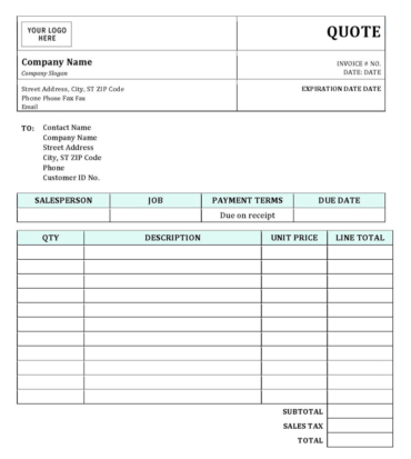 22 Free Price Quote Templates (Word | Excel)